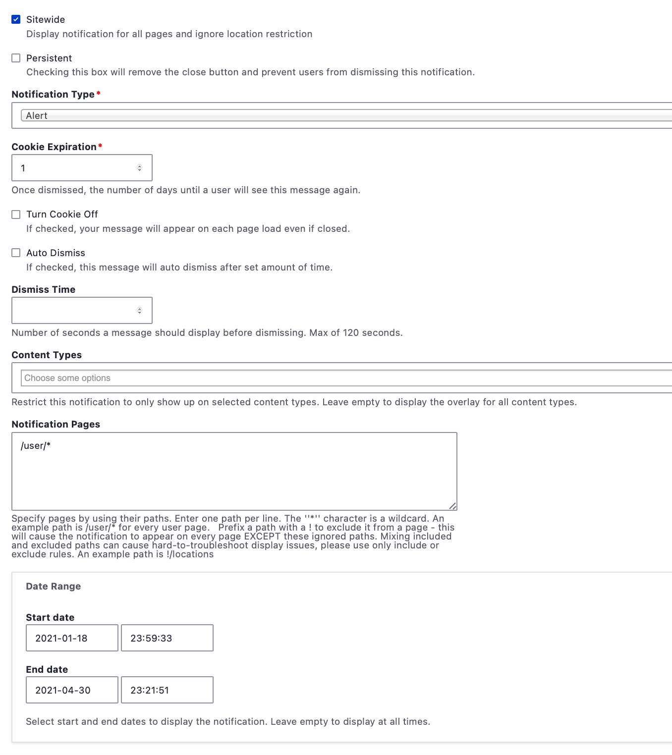 Dismissible Message Bar | Drupal.org